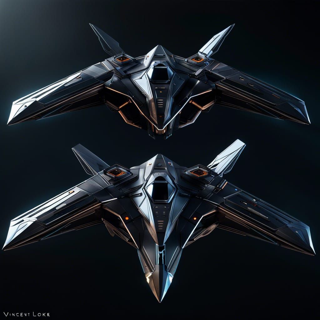Stealth Space Fighter - AI Generated Artwork - NightCafe Creator