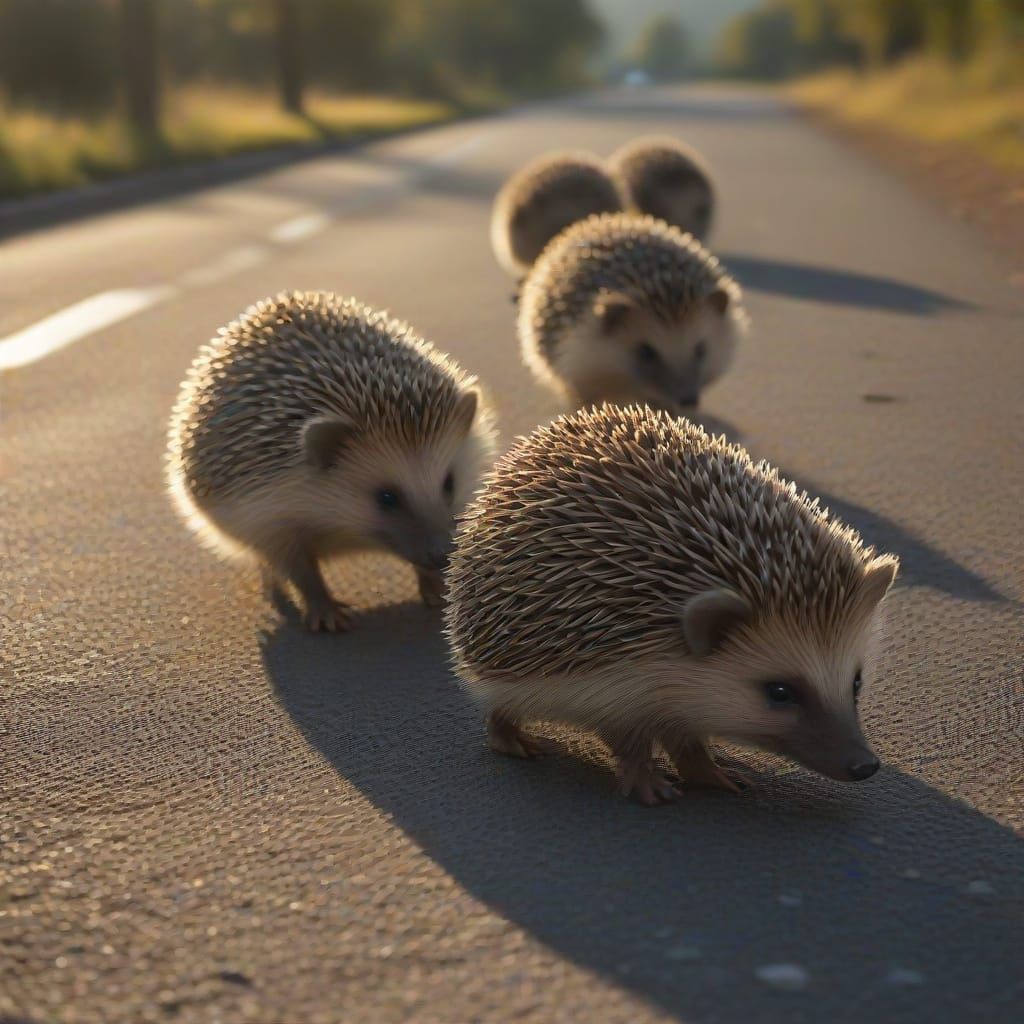 HEDGEHOGS CROSSING A BUSY ROAD - Hedgehogs in National Geogr...