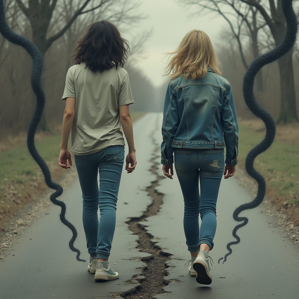 Sorrowful Teens Haunted by Dark Emotions - AI Art