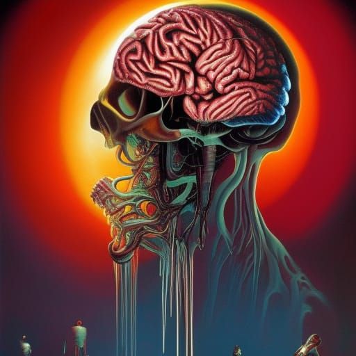 Decaying Human Brain - AI Generated Artwork - NightCafe Creator