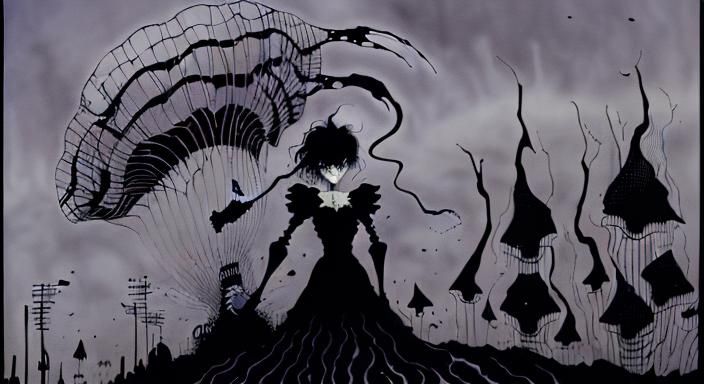 (Airwave:1.3) epic ink splatter masterpiece by Byous Charles Vess Gris ...