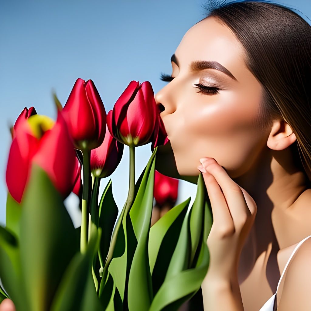 Two lips on tulips - AI Generated Artwork - NightCafe Creator