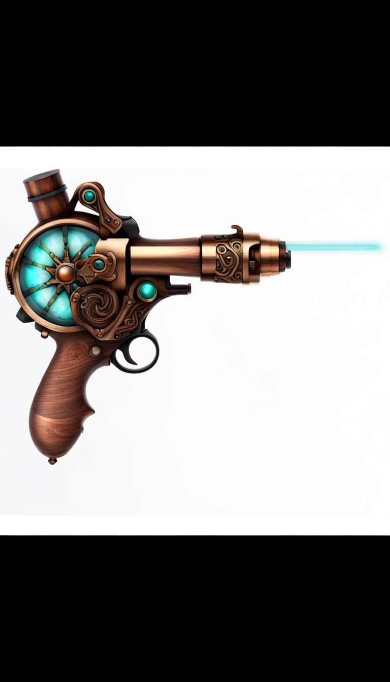 The vial pistol. An arcane powerful weapon, pistol with wood and copper ...