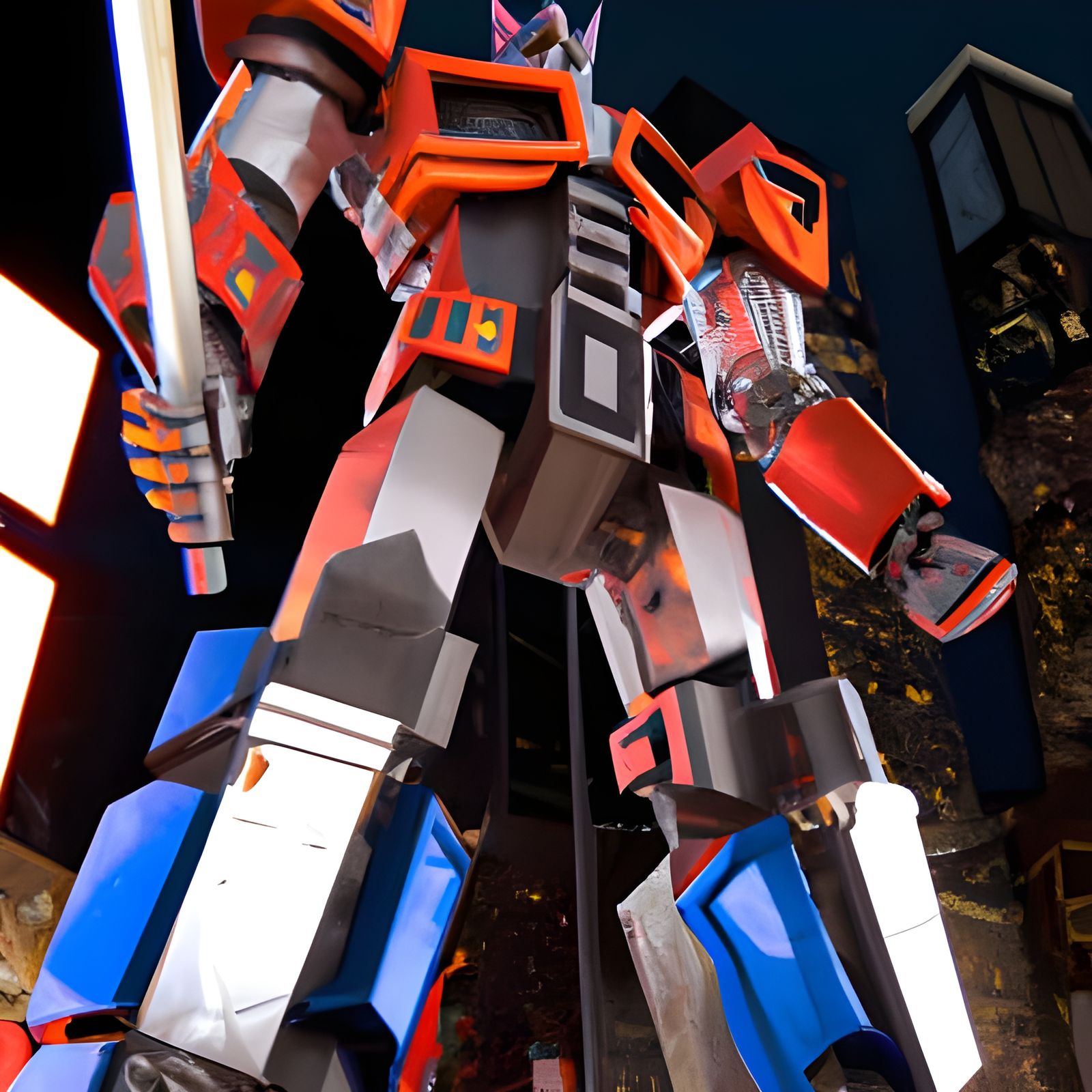 Optimus Prime ready for battle - AI Generated Artwork - NightCafe Creator