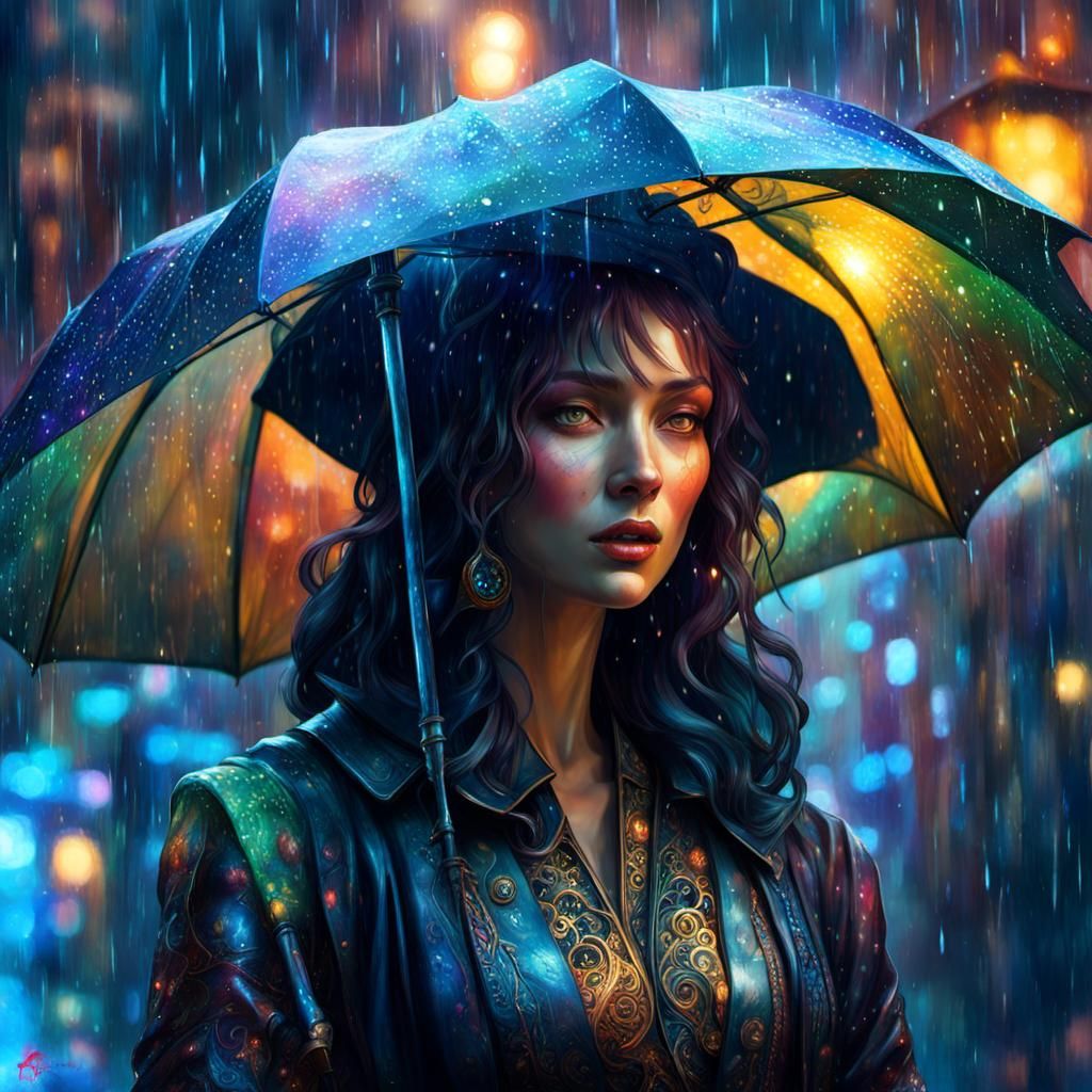 In the rain Art Deep Dream Trending On Artstation Molecular Elemental ...
