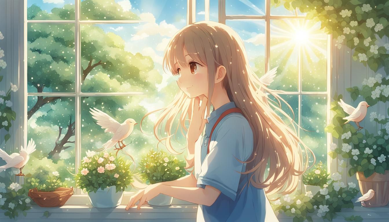 Dreamy spring girl - AI Generated Artwork - NightCafe Creator