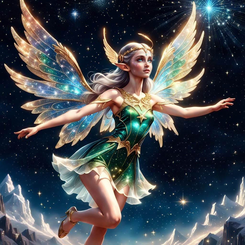 Flying Elf-Angel - AI Generated Artwork - NightCafe Creator