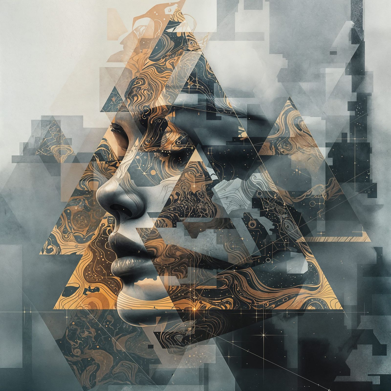 Surreal Triangles - Surreal Triangles in Double Exposure Sty...