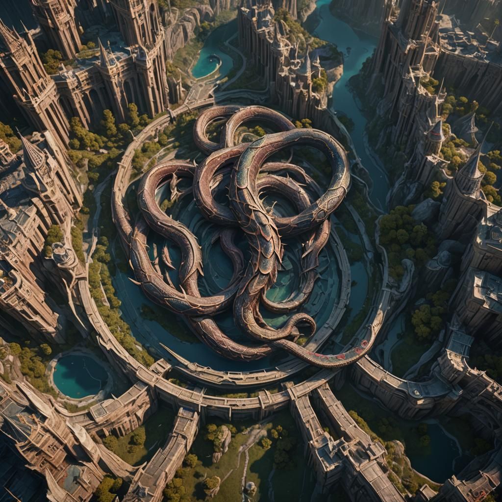 Reconstruction image of mega reptile created based on fossilized bones ...