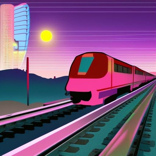 Retro Bullet Train - AI Generated Artwork - NightCafe Creator