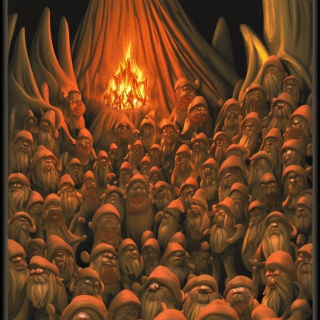 Dante's Inferno with Gnomes - AI Generated Artwork - NightCafe Creator