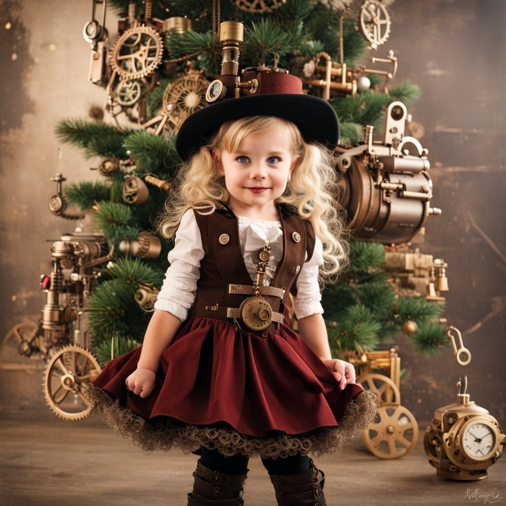 Steampunk christmas tree - AI Generated Artwork - NightCafe Creator