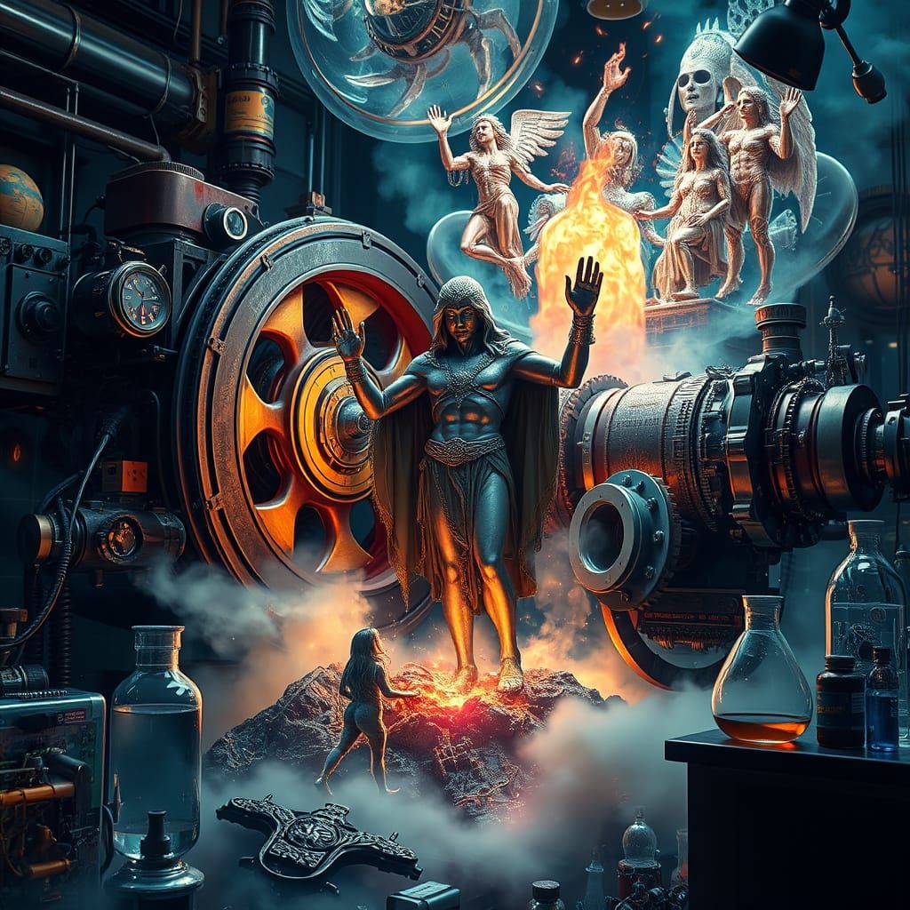 divine creation - Divine Creation in Steampunk Laboratory