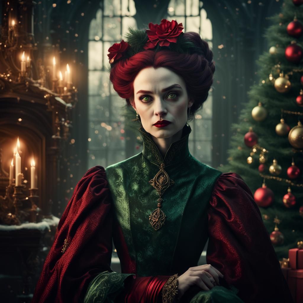 Mysterious Gothic Siren Amidst a Renaissance Chris... - AI Art