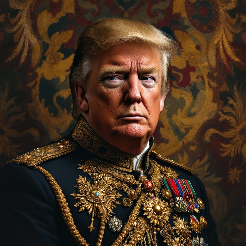 President Trump in Elegant Victorian Military Atti... - AI Art