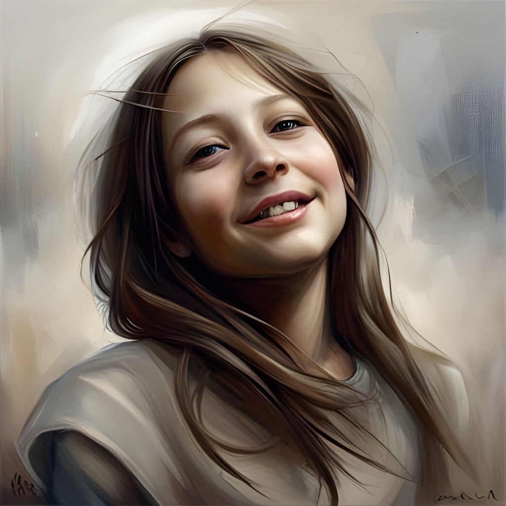 Smiling Girl 23121-004 - AI Generated Artwork - NightCafe Creator