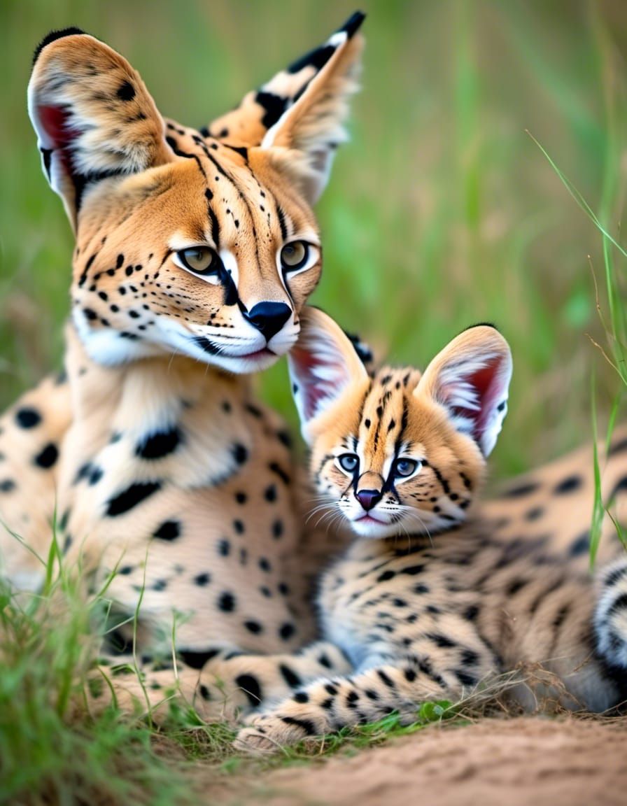 Fine-Tuned Model – Leptailurus serval 18 – 3:4 Format - AI Generated ...