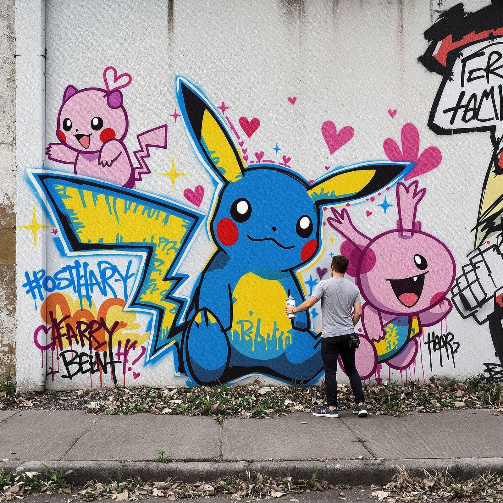 Graffiti Pokémon in a Forgotten Neighborhood - AI Art