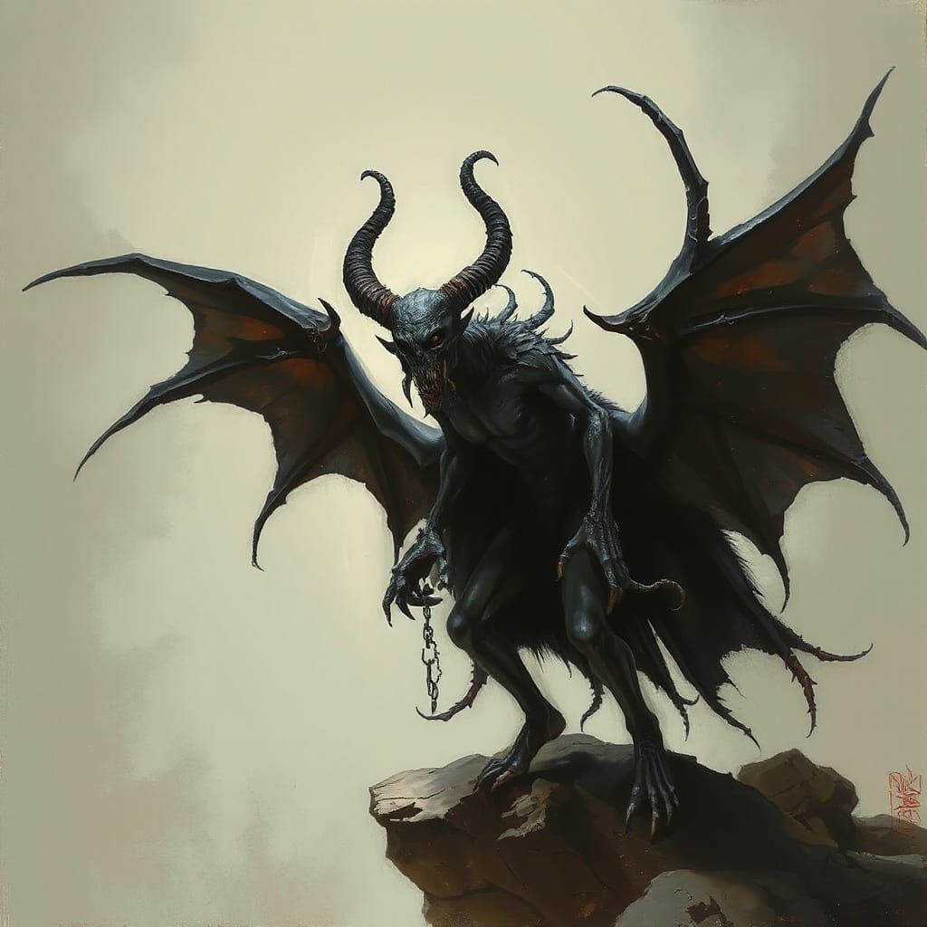 Demon in the style of Gerald Brom - Demon in the style of Ge...