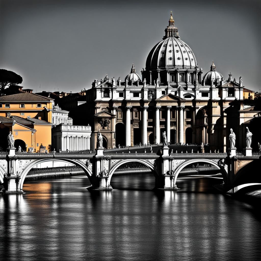 VATICAN CITY, selective color, intricate, highly detailed, 16k ...