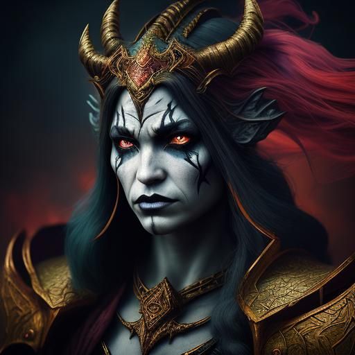 Fantasy deity, female, goddess of Pain and Death, serious demeanor - AI Generated Artwork ...