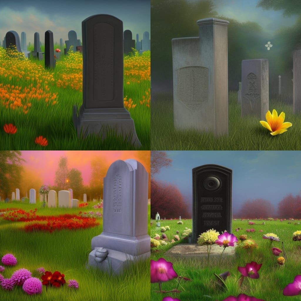 tombstone in cemetery - AI Generated Artwork - NightCafe Creator