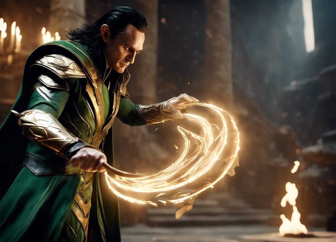 Loki doing magic casting - AI Generated Artwork - NightCafe Creator