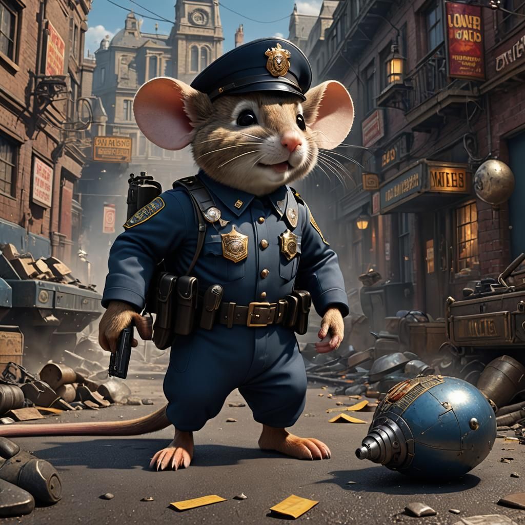 Bomb sniffing police mouse - AI Generated Artwork - NightCafe Creator