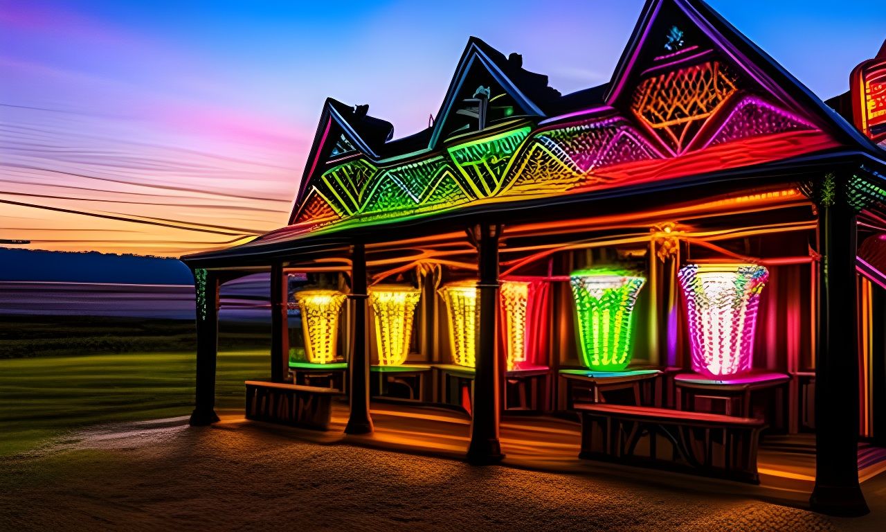 Evening rural bar - AI Generated Artwork - NightCafe Creator