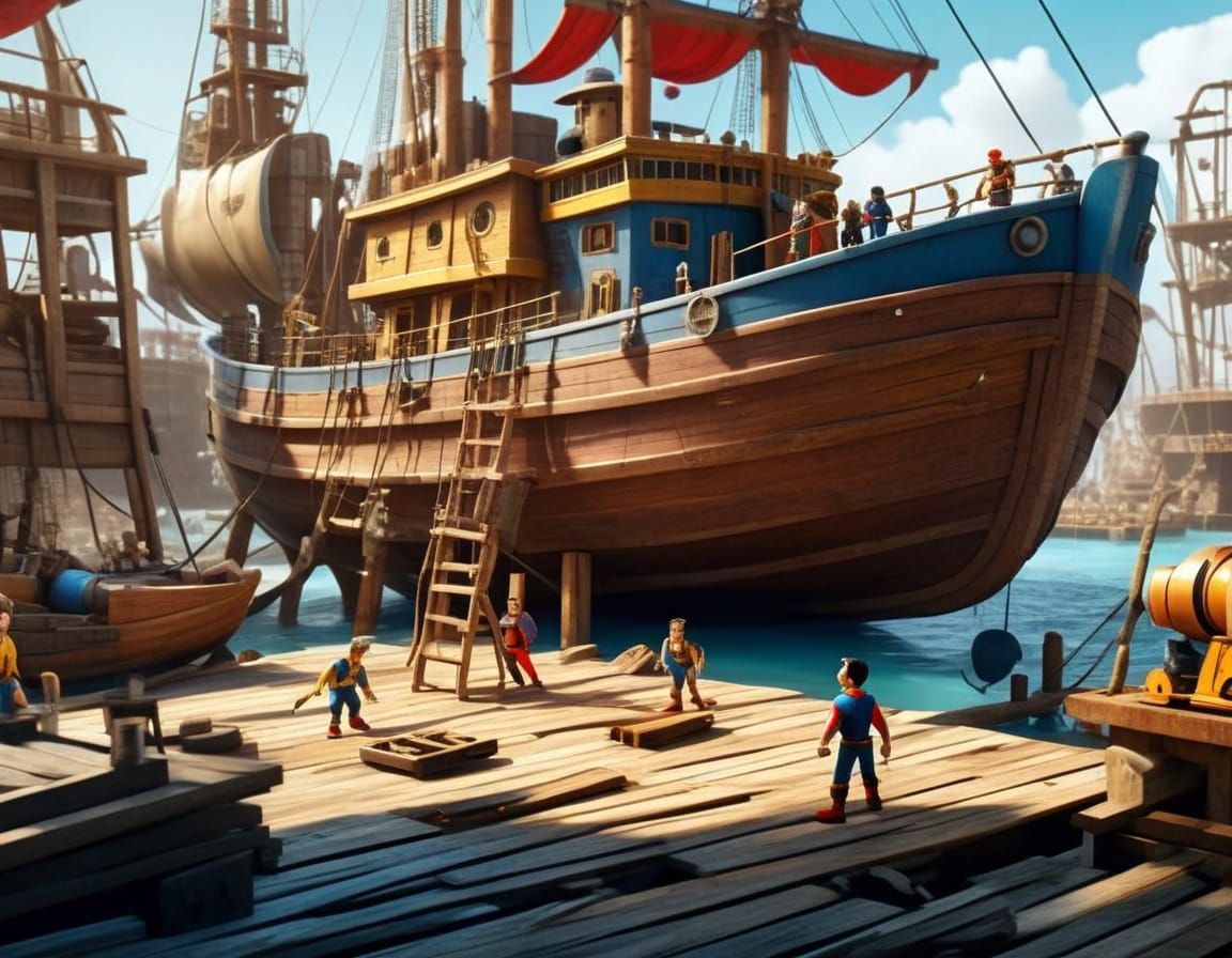 Superman Leads Marvel Crew in Cinematic Fishing Bo... - AI Art