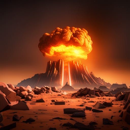 Nuclear explosion - AI Generated Artwork - NightCafe Creator