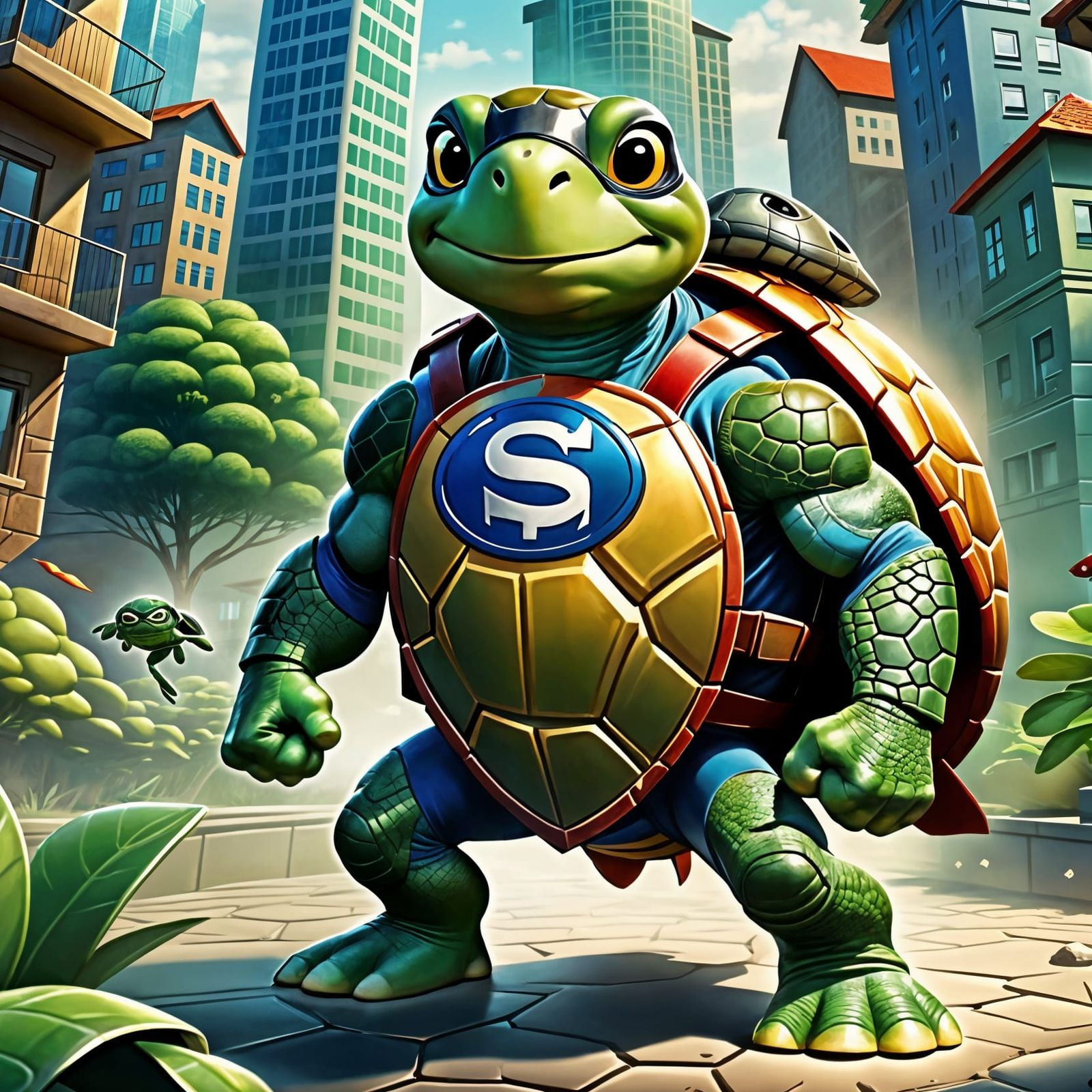 Turtle with Superpowers - Heroic Turtle Shielding Friends in...