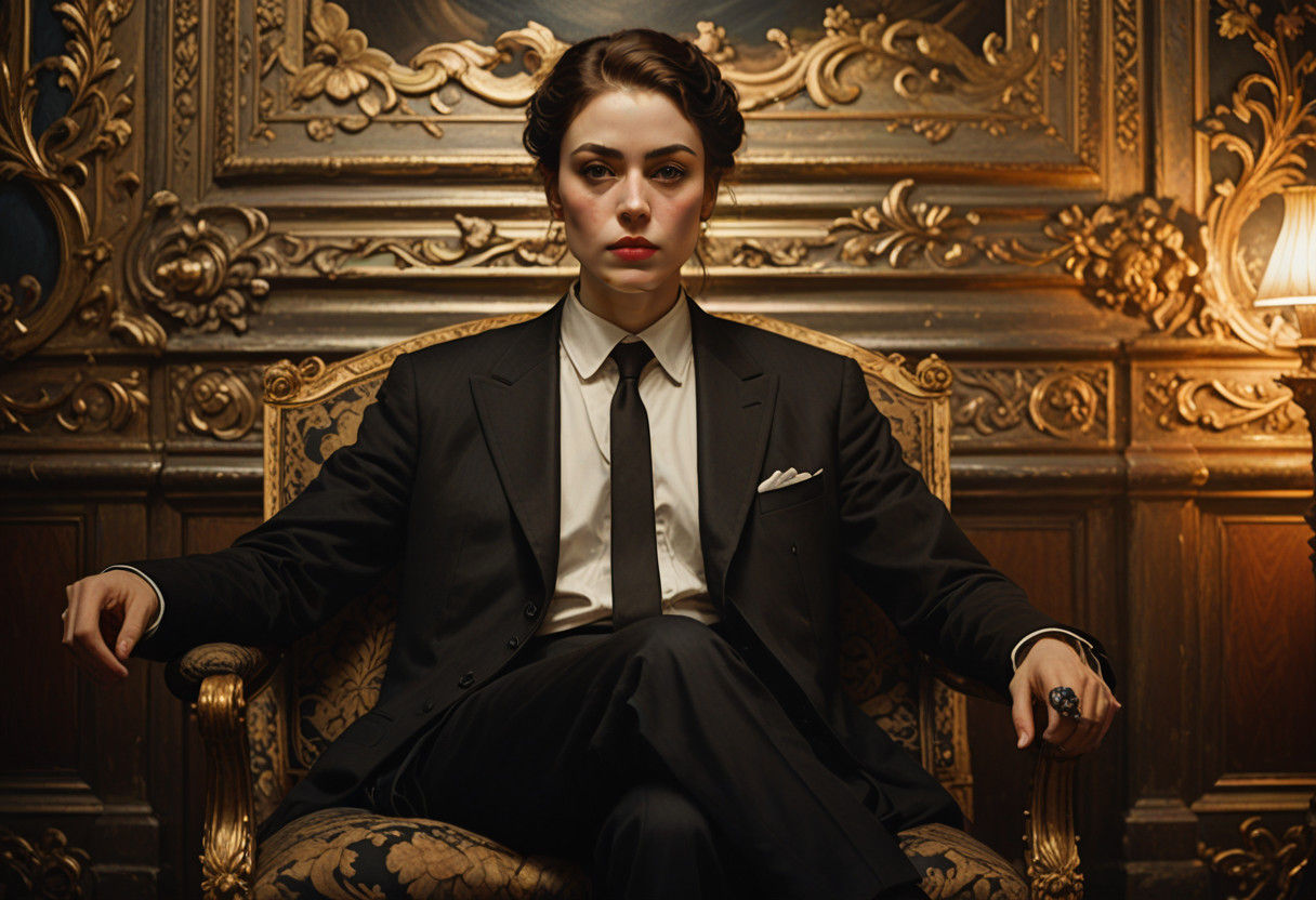 Surreal, Oil-Painting-Inspired Portrait of a Myste... - AI Art