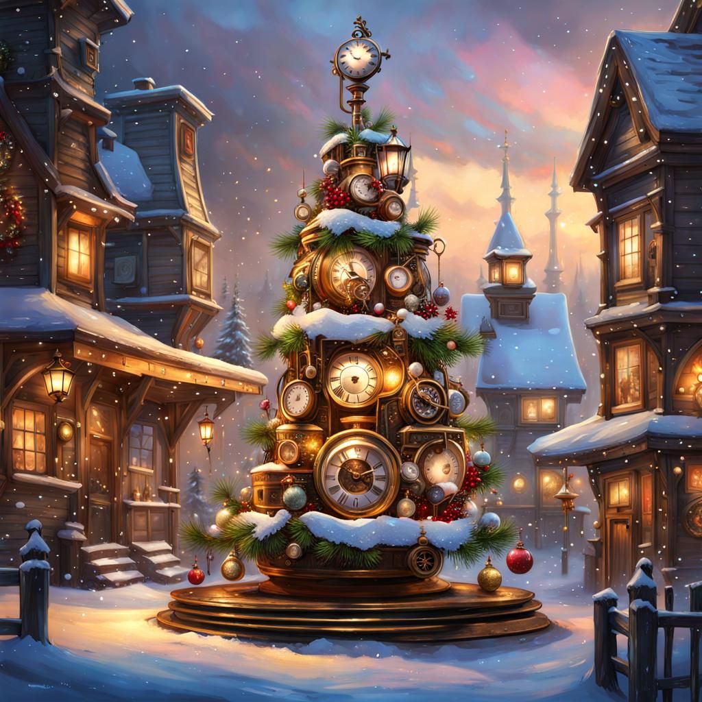 Clockwork Christmas - AI Generated Artwork - NightCafe Creator