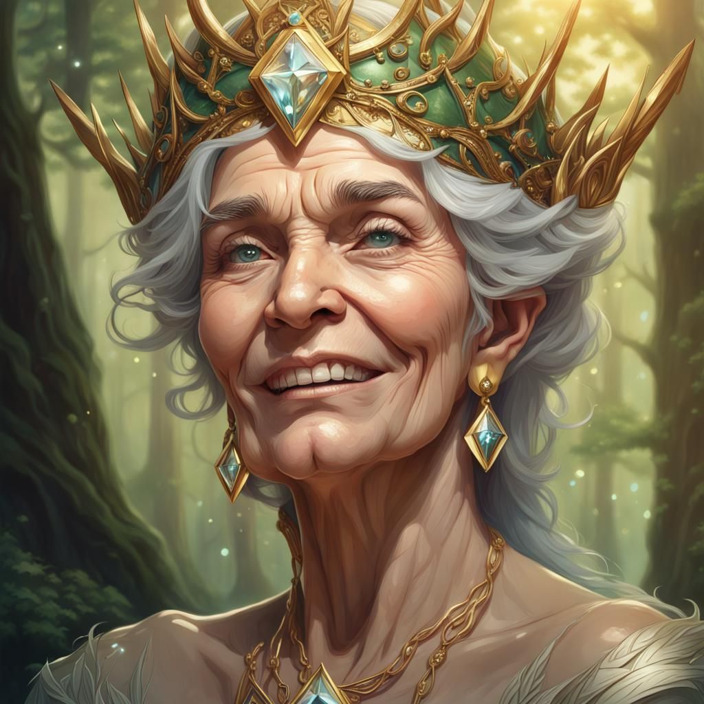 Portrait of 'Senior Queen of the Elves' - AI Generated Artwork ...