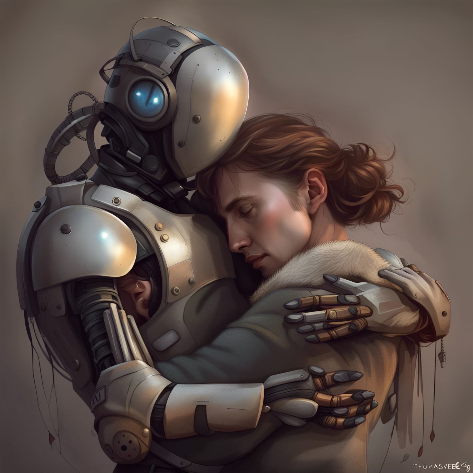 Futuristic Embrace - AI Generated Artwork - NightCafe Creator