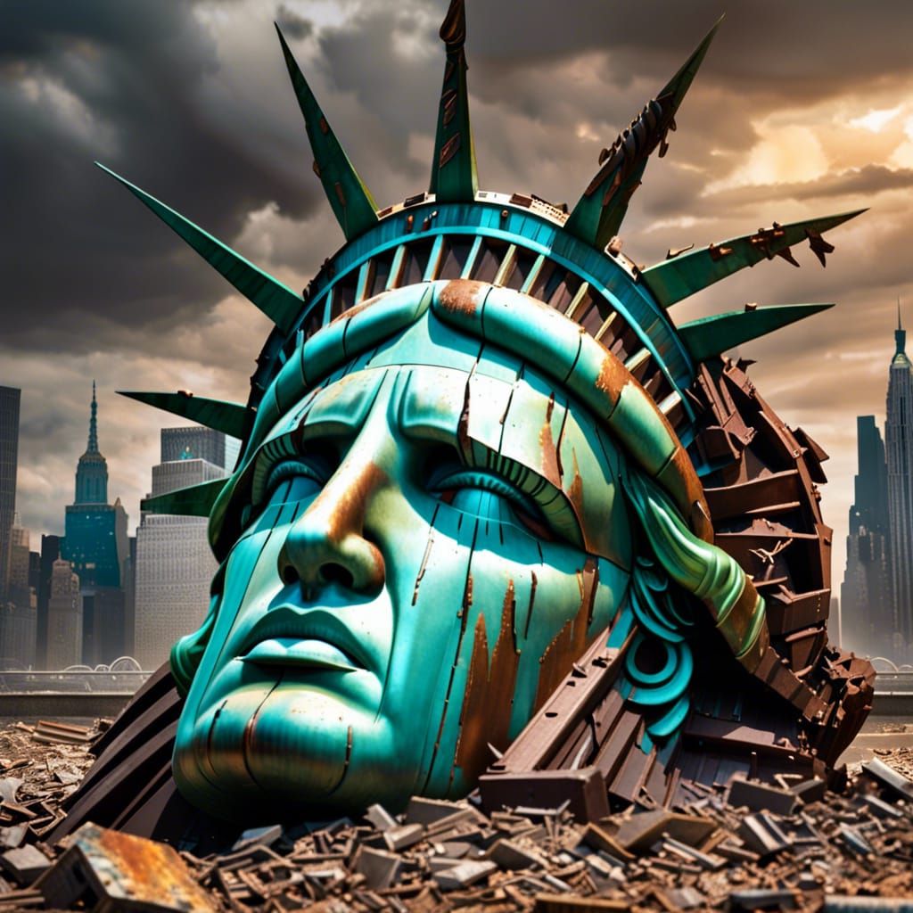 Broken Liberty #4 - AI Generated Artwork - NightCafe Creator