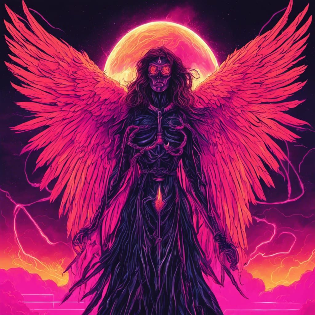 The psychedelic angel - AI Generated Artwork - NightCafe Creator