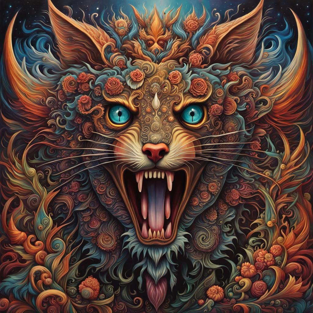 Necro furriest pencil animals in a chaotic gloomy ritual dance - AI ...