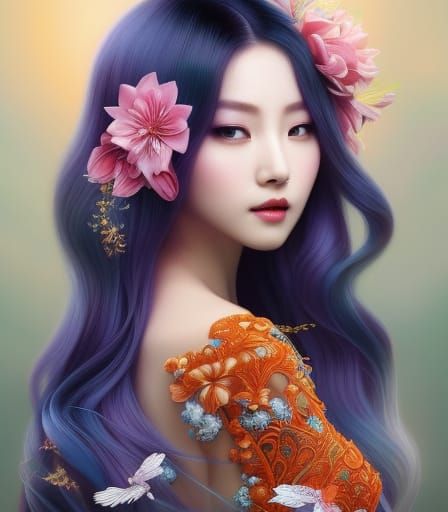 Portrait of Korean Ninfa - AI Generated Artwork - NightCafe Creator