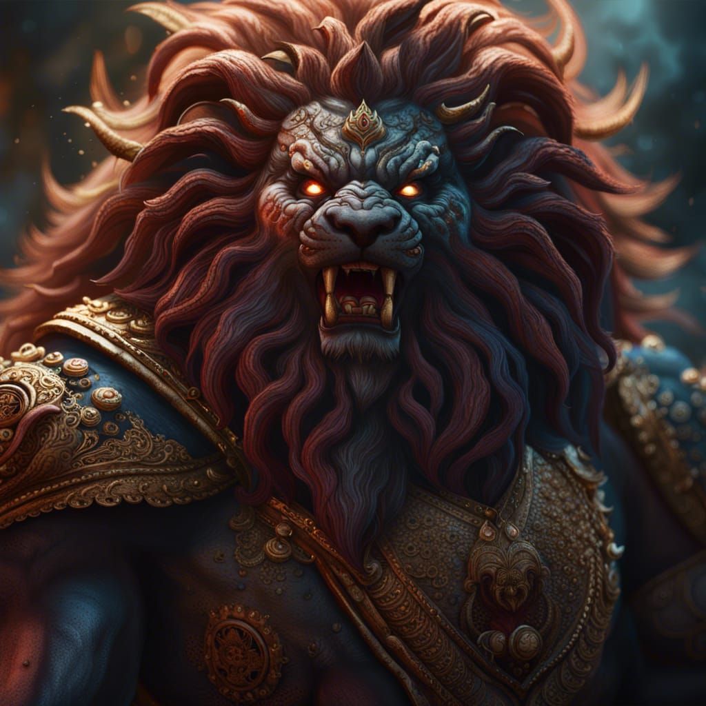 Lord Narasimha - AI Generated Artwork - NightCafe Creator