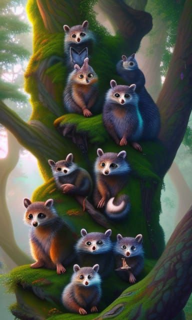An insanely hyperdetailed painting of a group of cute adorable lovely ...
