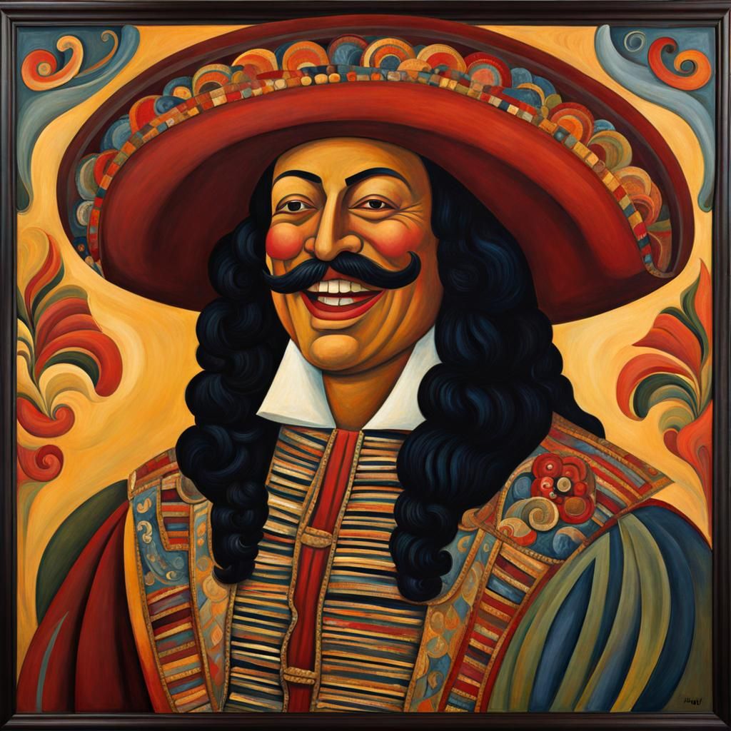 The laughing cavalier in style of Diego Rivera - AI Generated Artwork ...