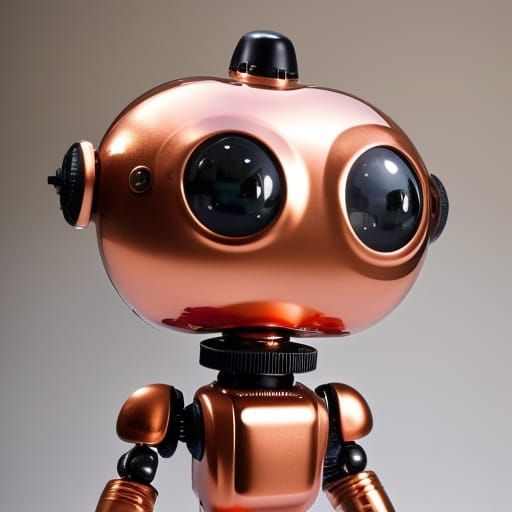 A cute copper robot with big eyes - AI Generated Artwork - NightCafe Creator