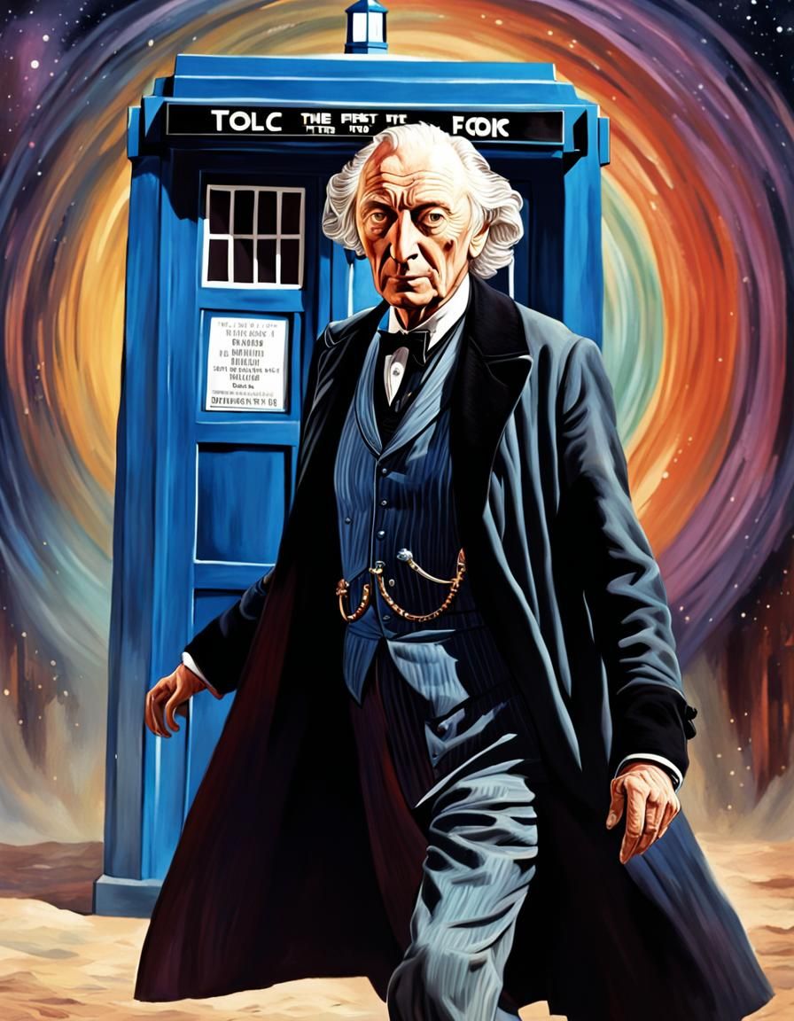 Doctor Who, the First Doctor (William Hartnell) leaving the TARDIS - AI ...