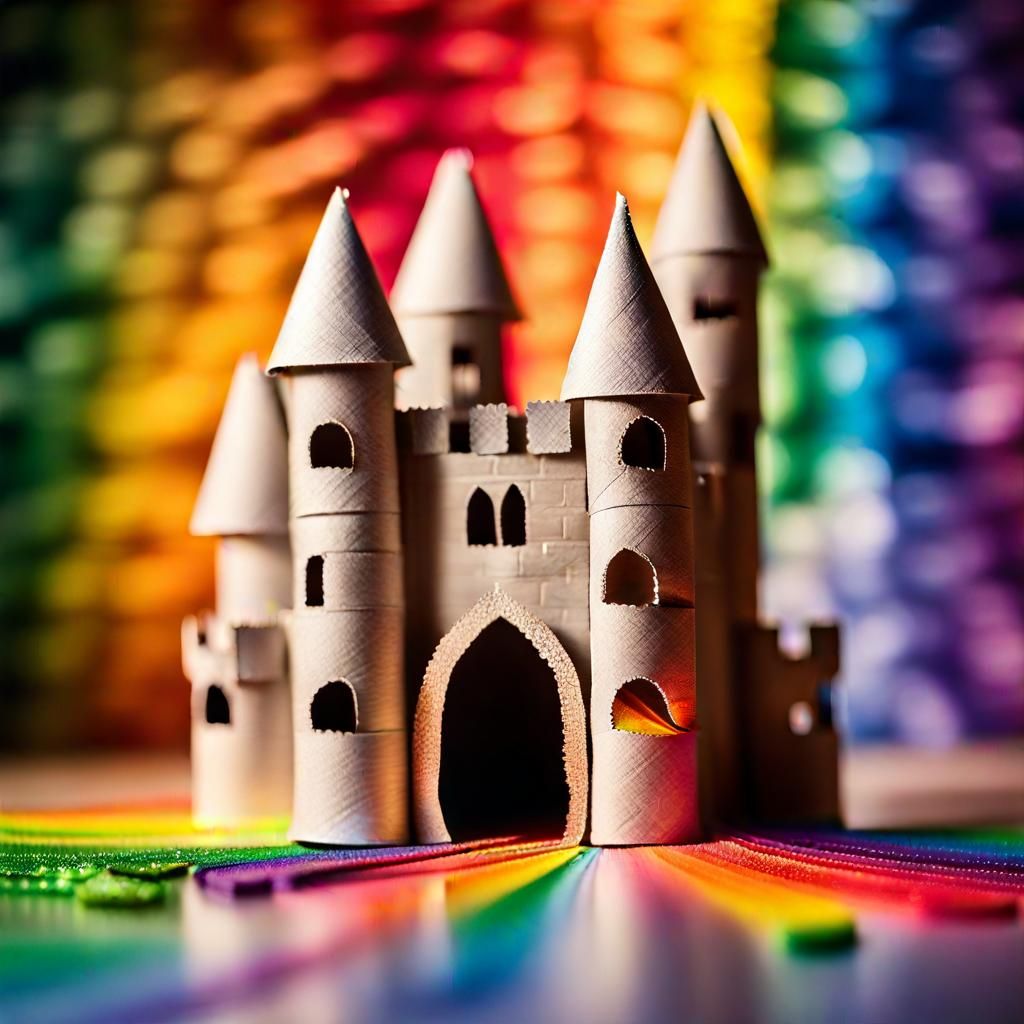 A castle entirely made from empty toilet roll inserts. - AI Generated ...