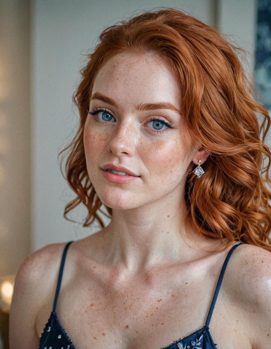 Redhead beauty portrait 2 - AI Generated Artwork - NightCafe Creator