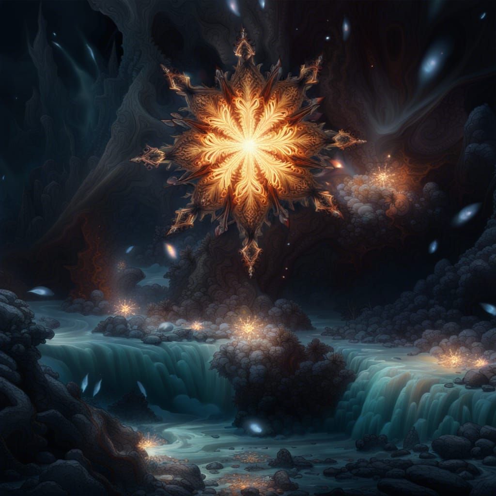 Fire Snowflake - AI Generated Artwork - NightCafe Creator