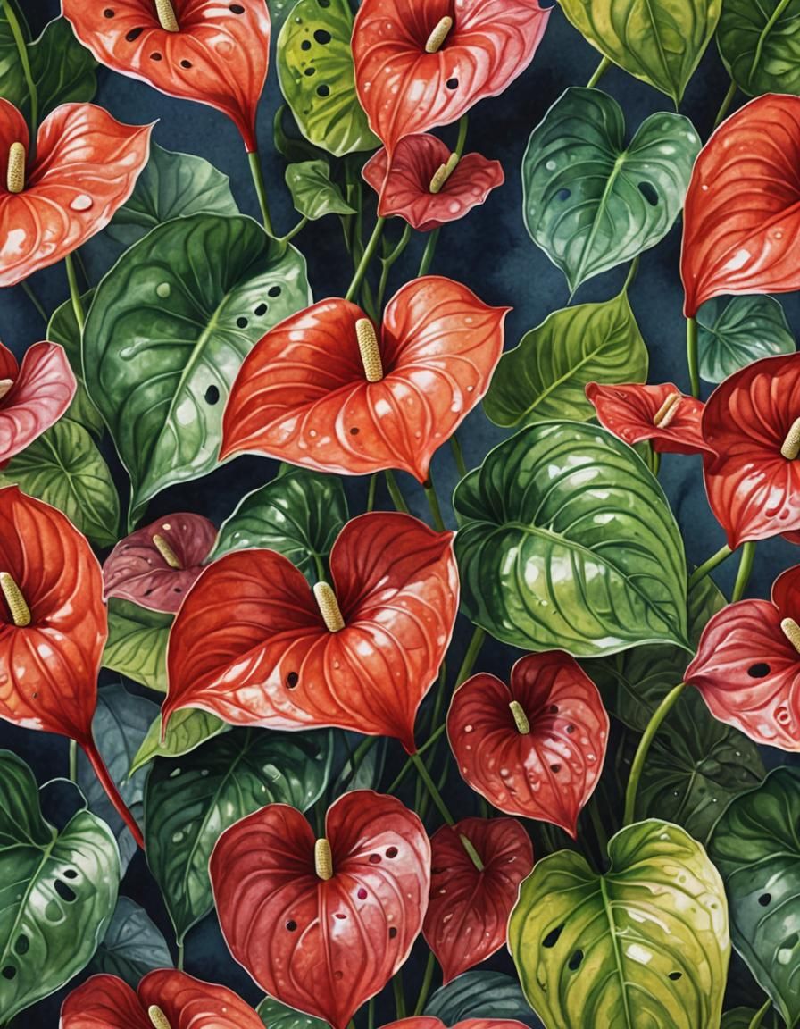 Anthurium flower - AI Generated Artwork - NightCafe Creator