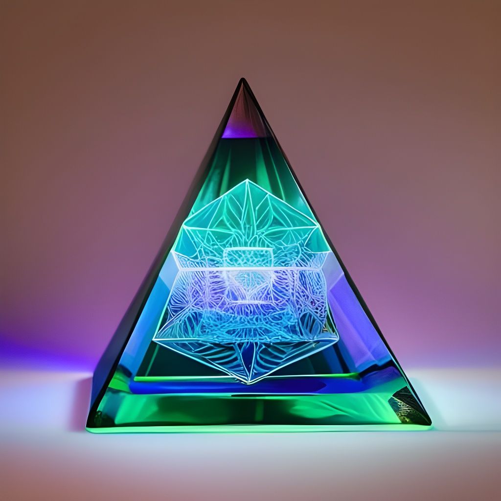 glass geometric etched pyramid - AI Generated Artwork - NightCafe Creator